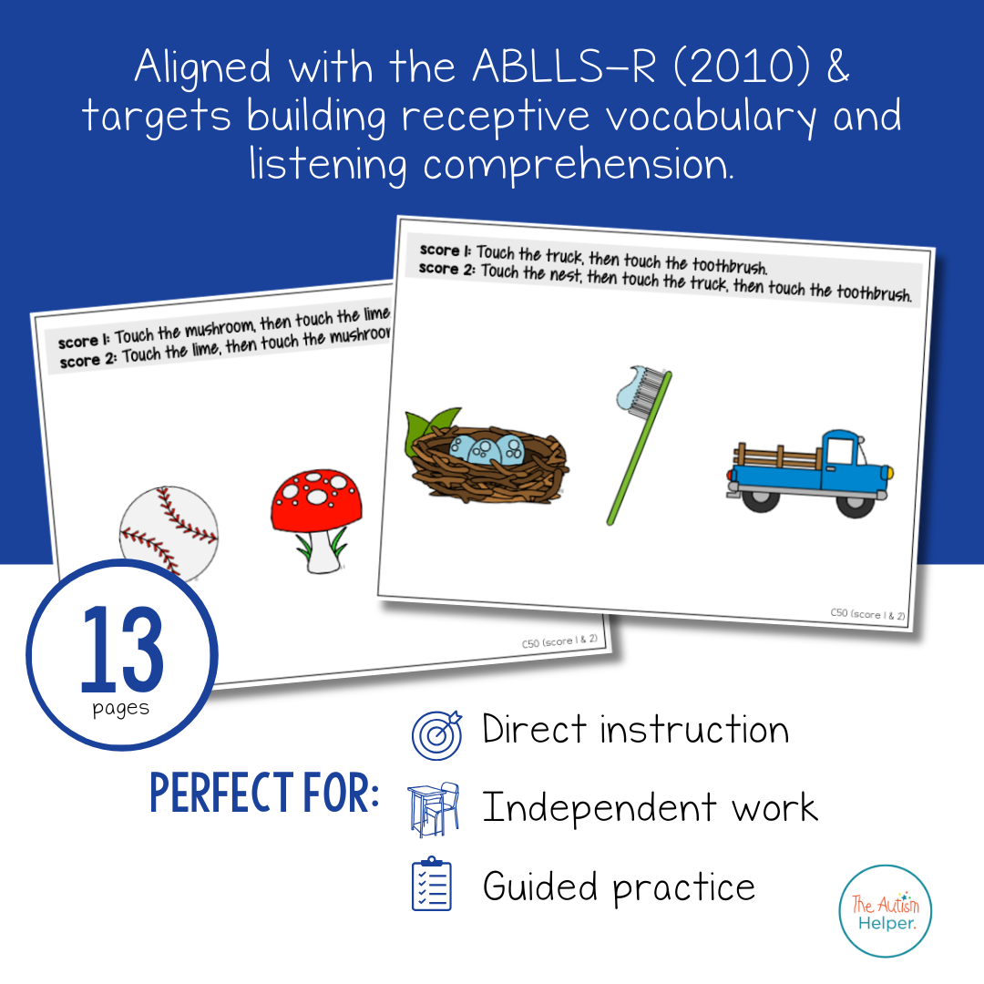 Following Directions Task Cards [ABLLS-R Aligned C50] – The Autism Helper