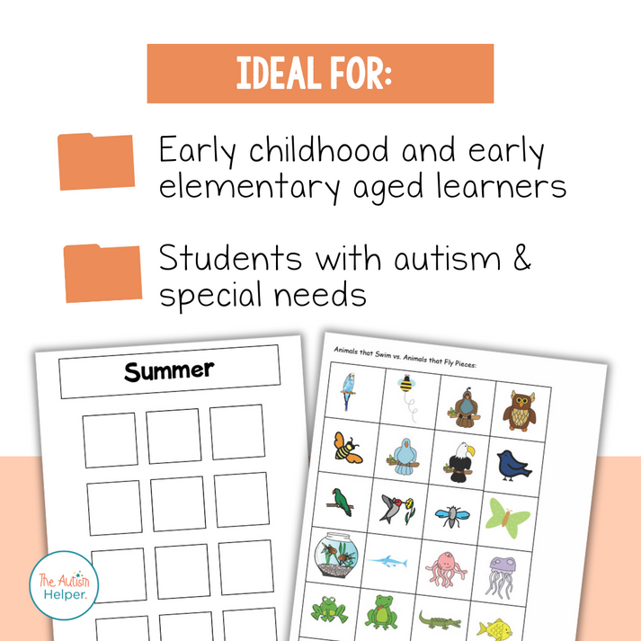 Advanced Sorting File Folder Activities – The Autism Helper