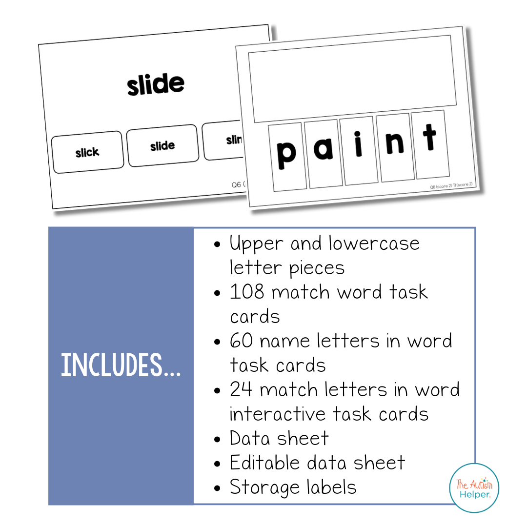 Letter Task Cards [ABLLS-R Aligned Q1-4, Q6-8, T1] – The Autism Helper