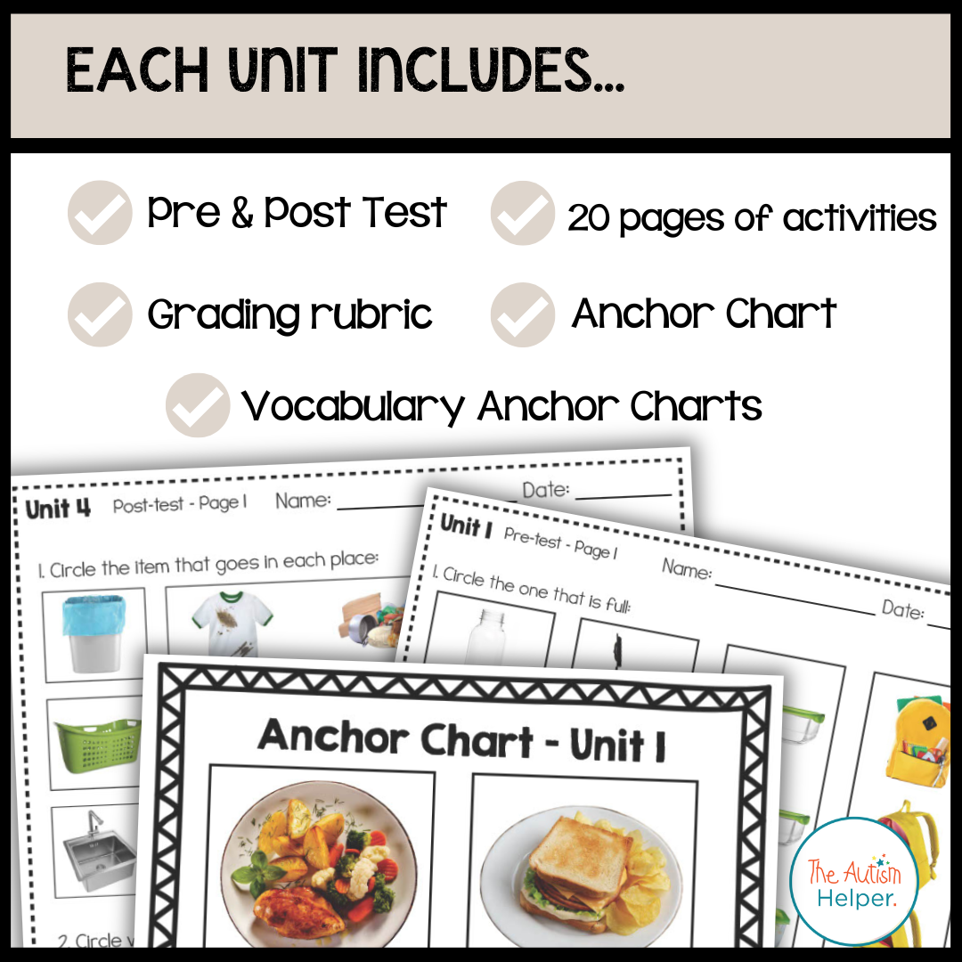 Life Skills Leveled Daily Curriculum {Level 0.5} – The Autism Helper