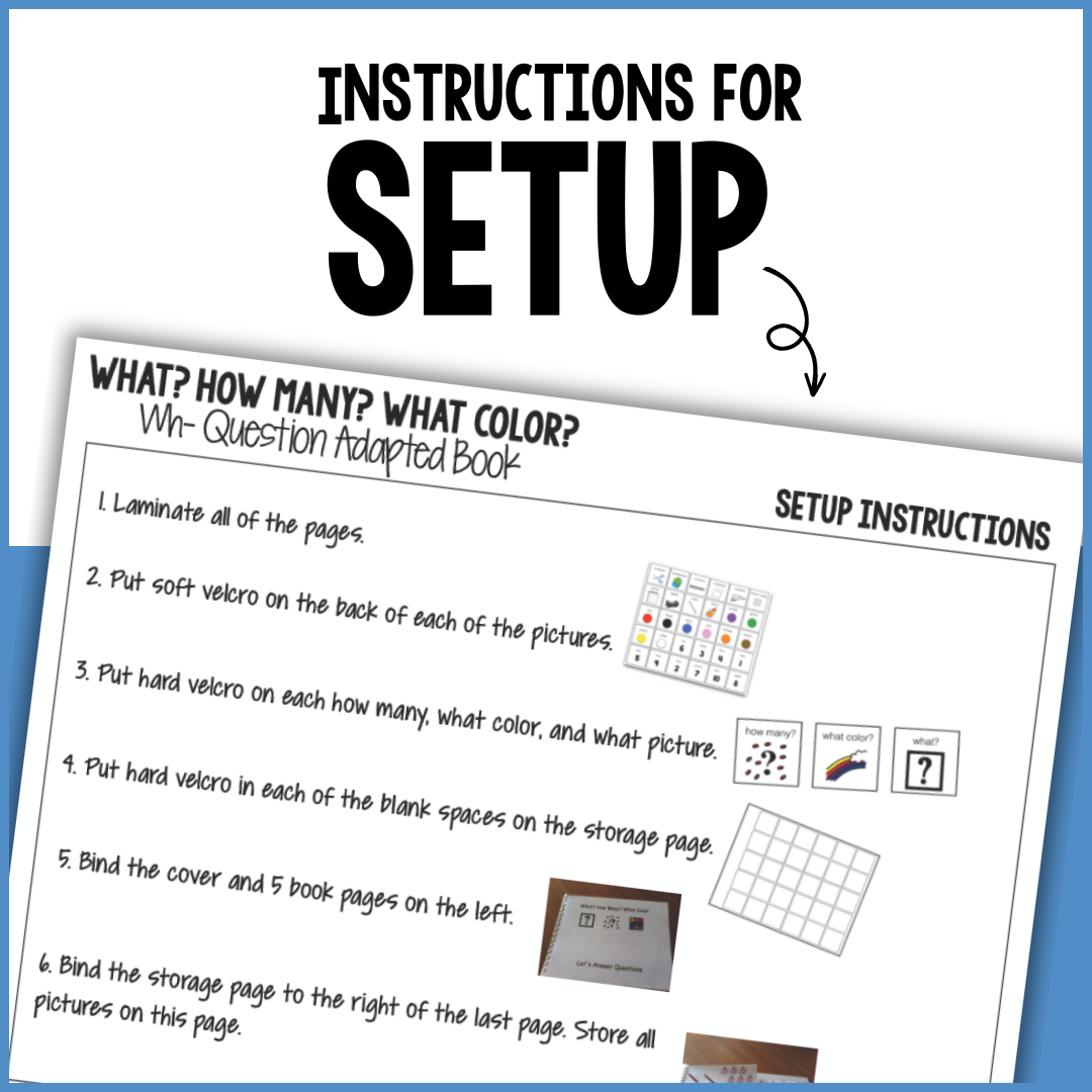 Count, Color, & Name Wh-Question Adapted Book VERSION 2 – The Autism Helper