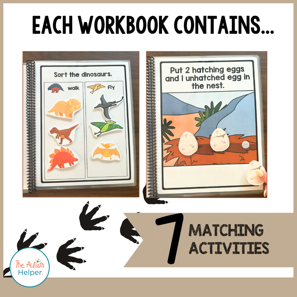 Intermediate Matching Weekly Workbooks - Dinosaurs – The Autism Helper