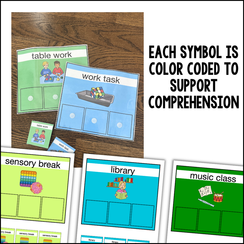 Color Coded Daily Visual Schedule – The Autism Helper