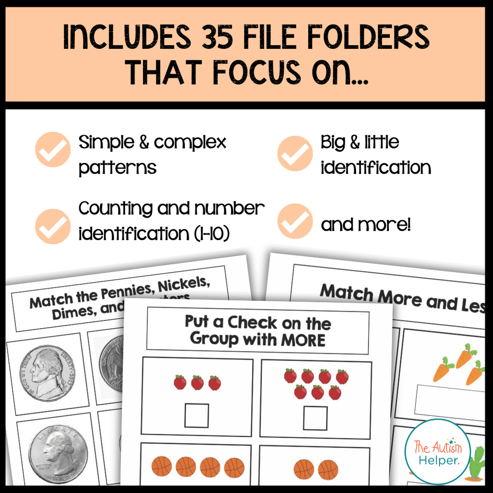 Level 1 Math Leveled Daily Curriculum FILE FOLDER ACTIVITIES – The ...