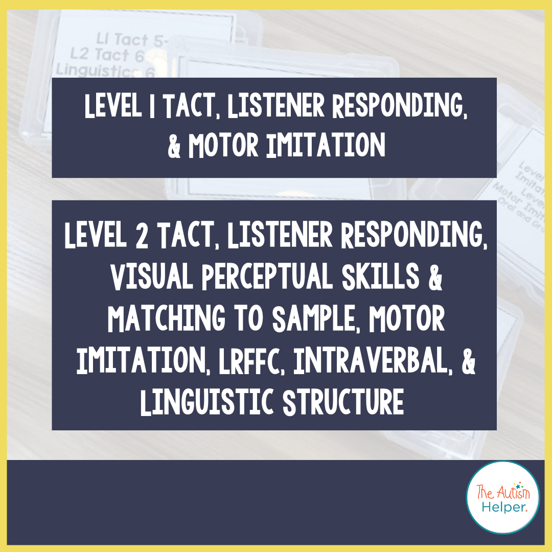 VB-MAPP Task Cards {LEVEL 1 AND 2 BUNDLE} – The Autism Helper