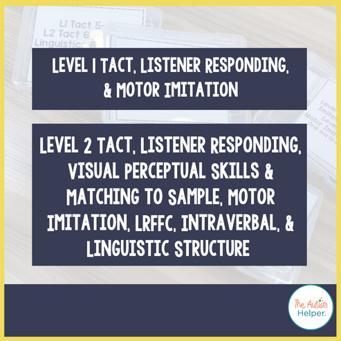 VB-MAPP Task Cards {LEVEL 1 AND 2 BUNDLE} – The Autism Helper