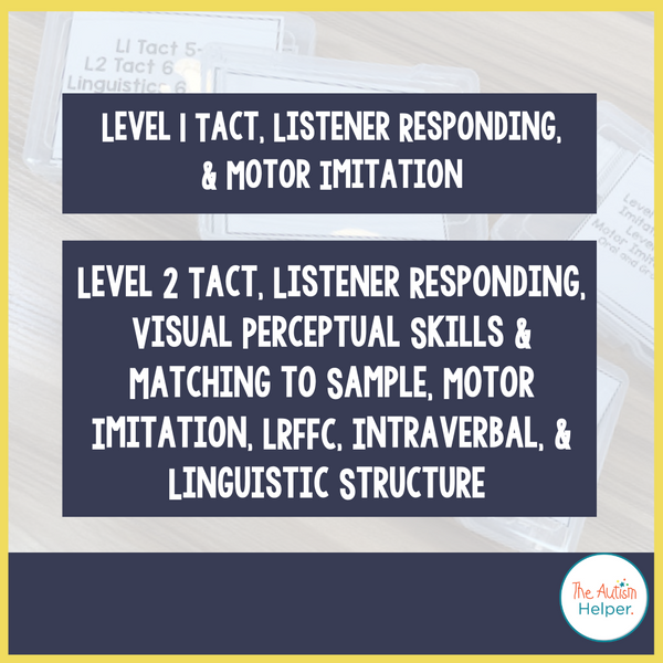 VB-MAPP Task Cards {LEVEL 1 AND 2 BUNDLE} – The Autism Helper
