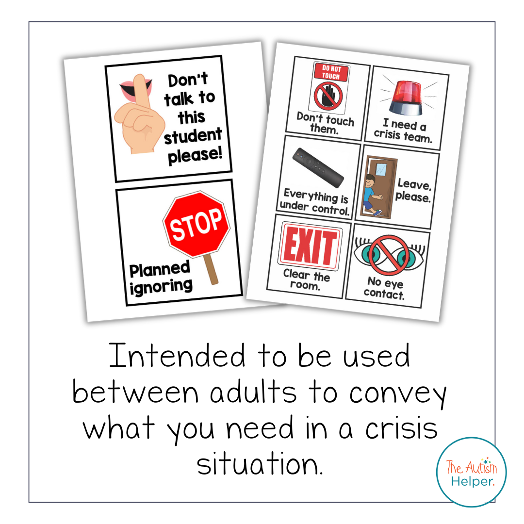 Behavior Crisis Visual Cards – The Autism Helper