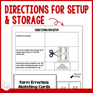Farm Themed Errorless & Identical Matching Task Cards – The Autism Helper