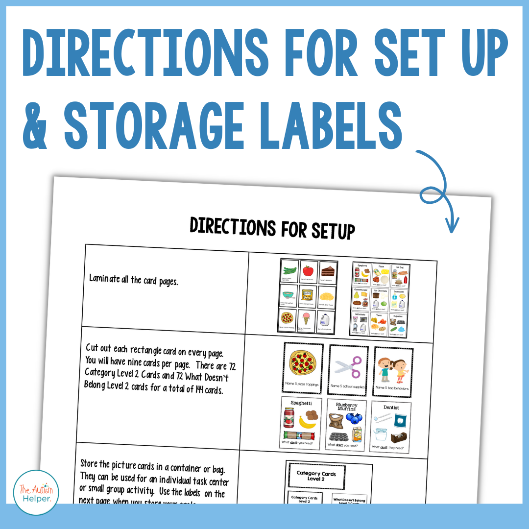 Category Task Cards LEVEL 2 – The Autism Helper