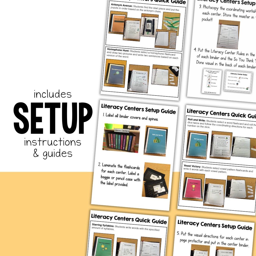 Language Arts Centers for Special Education – The Autism Helper