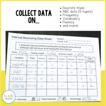 Editable Special Education Data Sheets – The Autism Helper