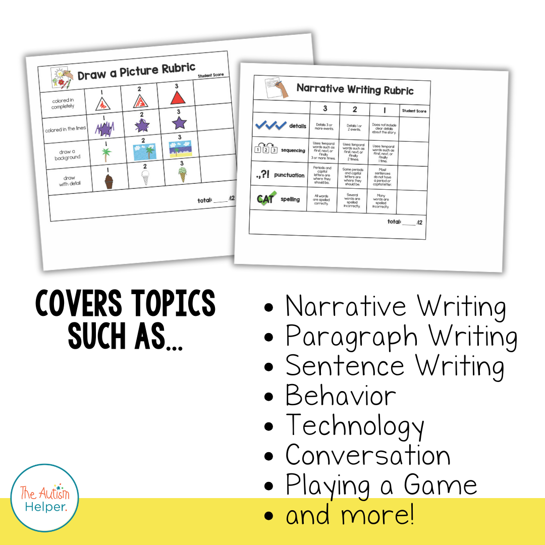 Student Self-Assessment Visual Rubrics – The Autism Helper