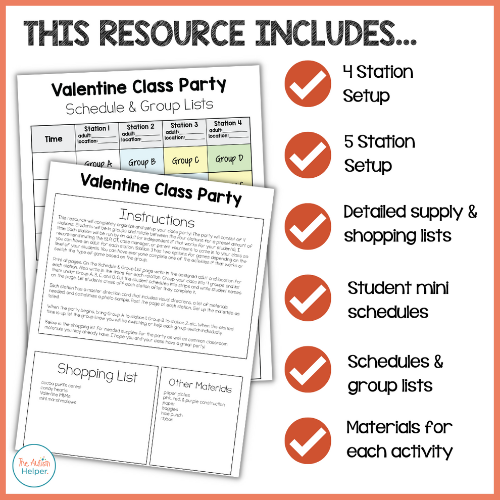 Valentine's Day Class Party Setup Kit – The Autism Helper