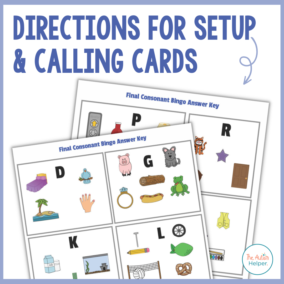 Final Consonant Bingo – The Autism Helper