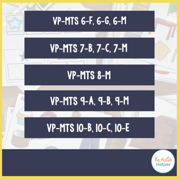 VB-MAPP Task Cards: Visual Perceptual Skills & Match to Sample Level 2 – The Autism Helper