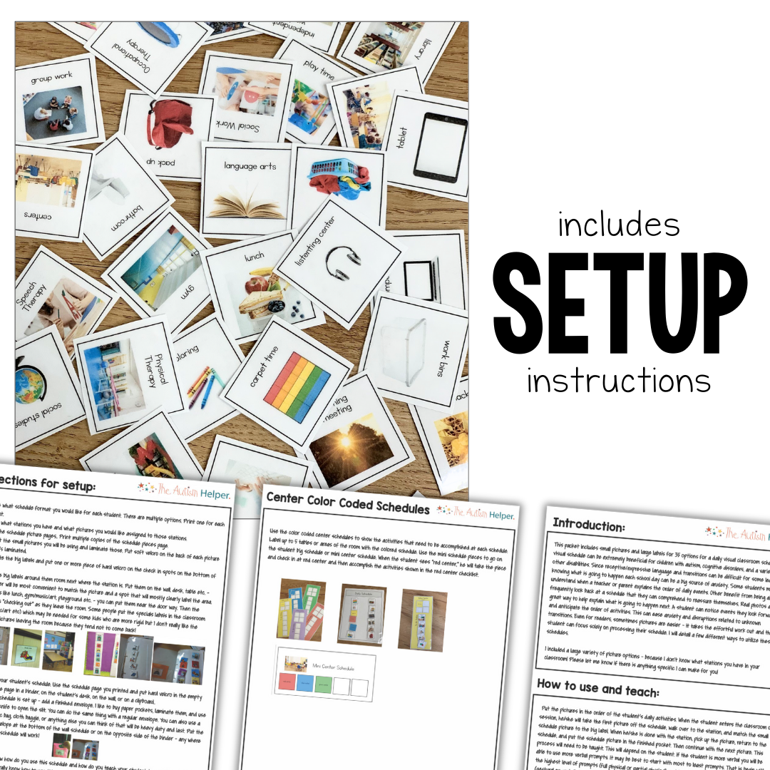 Real Photo Visual Schedules for Special Education Classroom – The ...