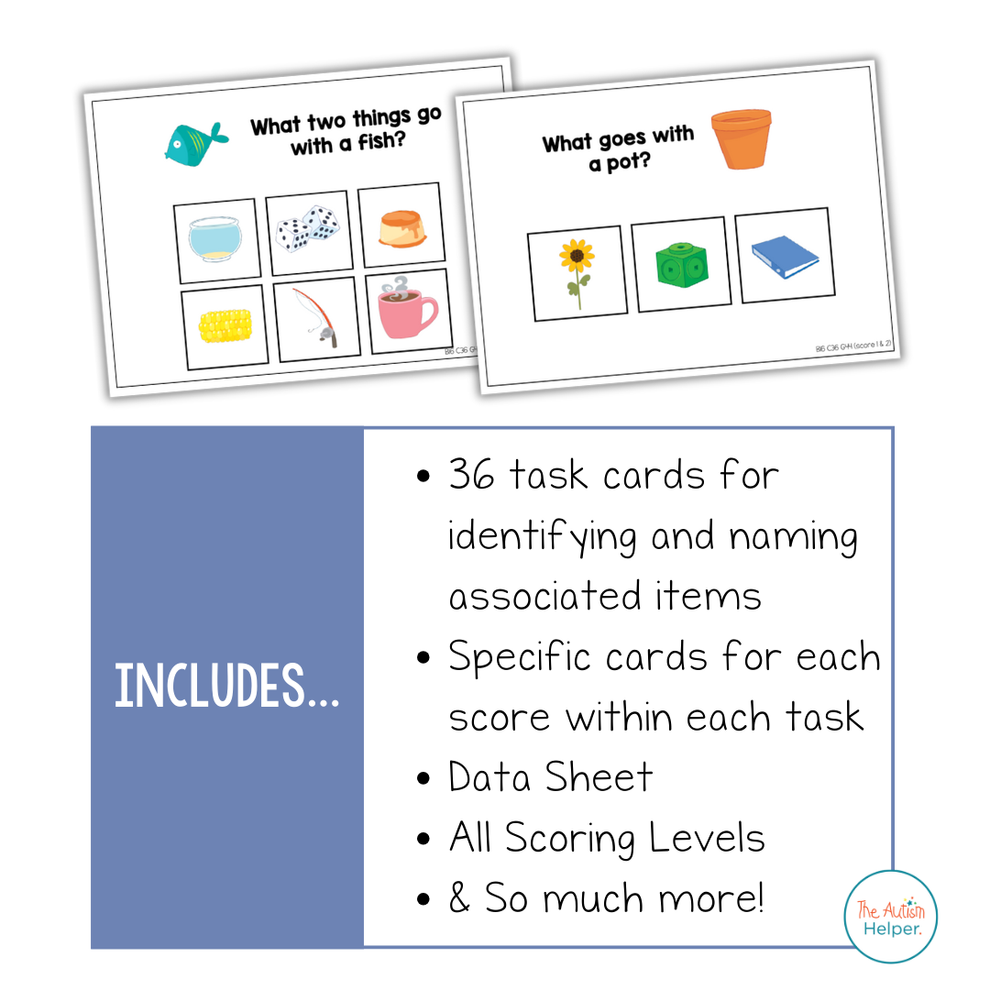 Associated Picture Task Cards [ABLLS-R Aligned B16, C36, G14] – The ...