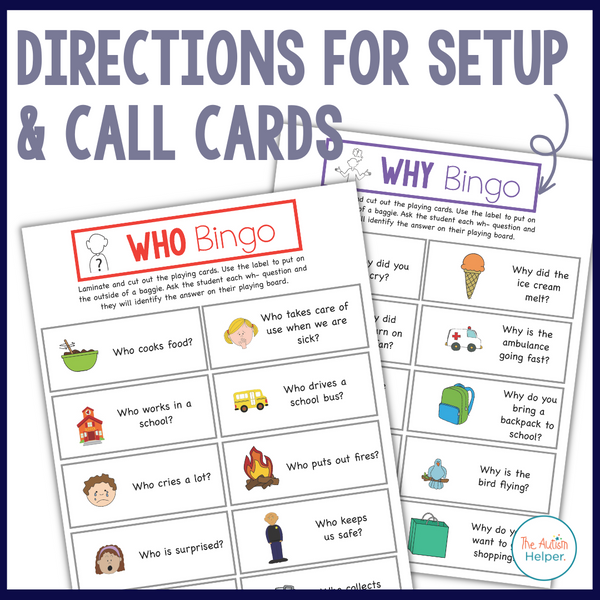 Wh- Question Bingo – The Autism Helper