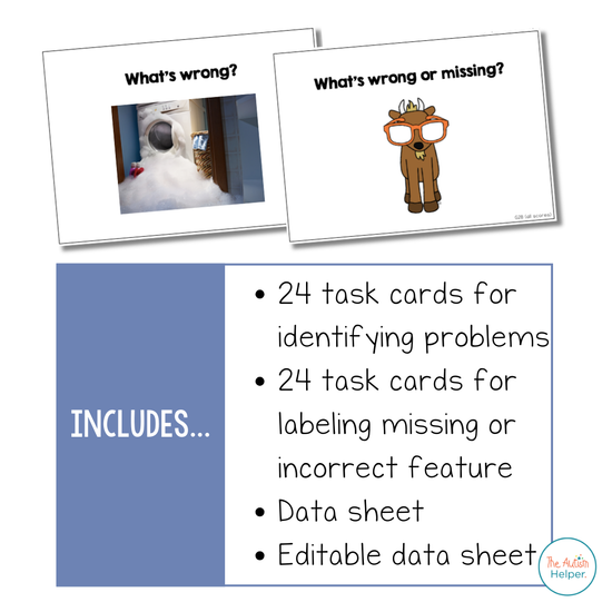Identify Missing Feature or Problem Task Cards [ABLLS-R Aligned G28, G ...
