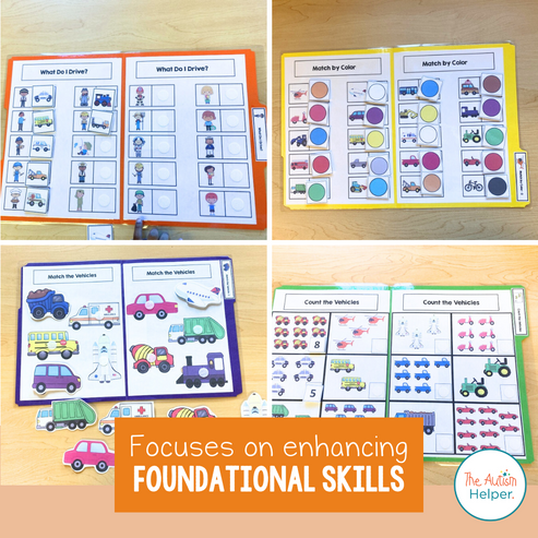 Vehicle Themed File Folder Activities – The Autism Helper