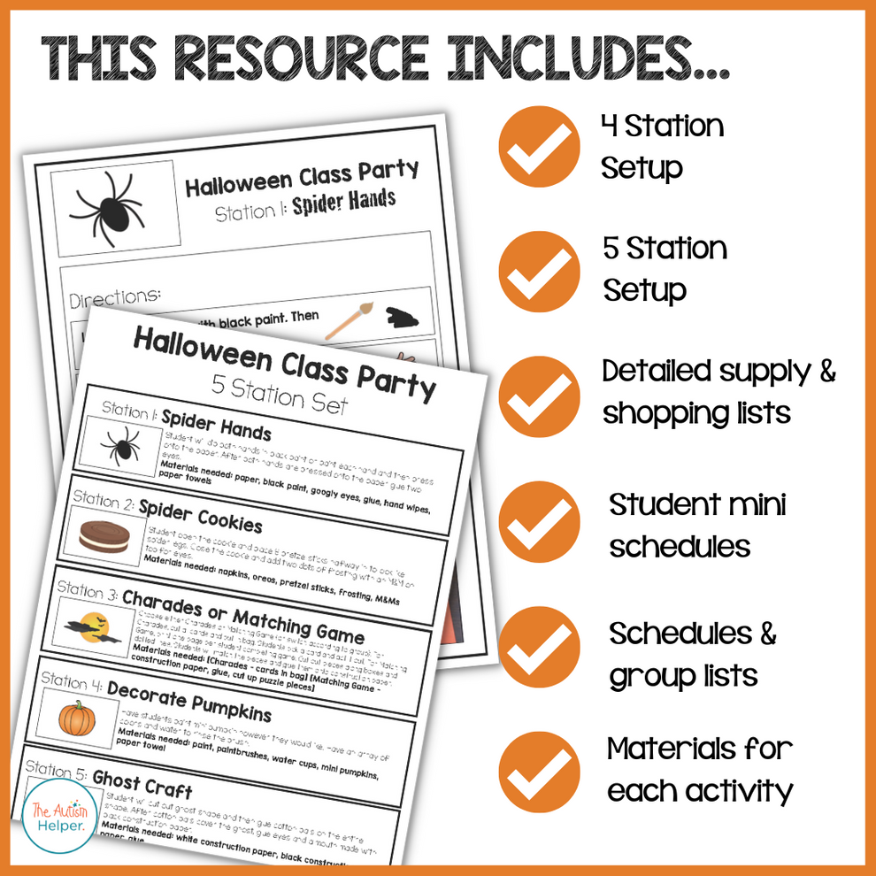 Halloween Class Party Setup Kit – The Autism Helper