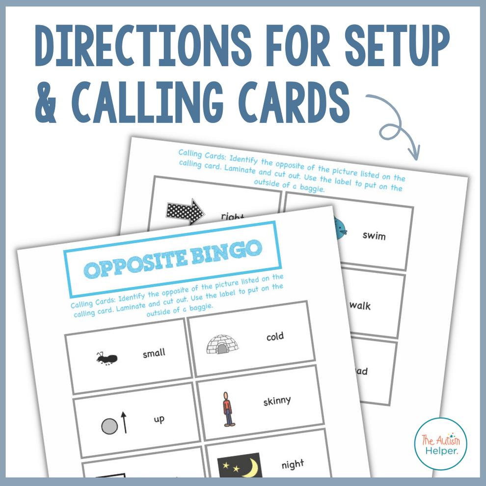Opposite Bingo – The Autism Helper