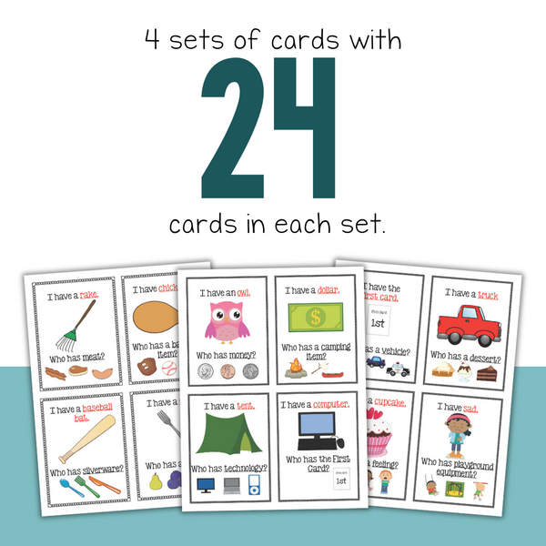 I Have, Who Has? Category Card Game – The Autism Helper
