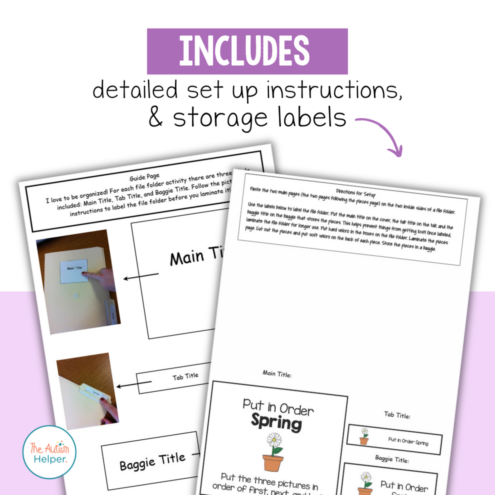 Spring Sequencing File Folder Activities – The Autism Helper