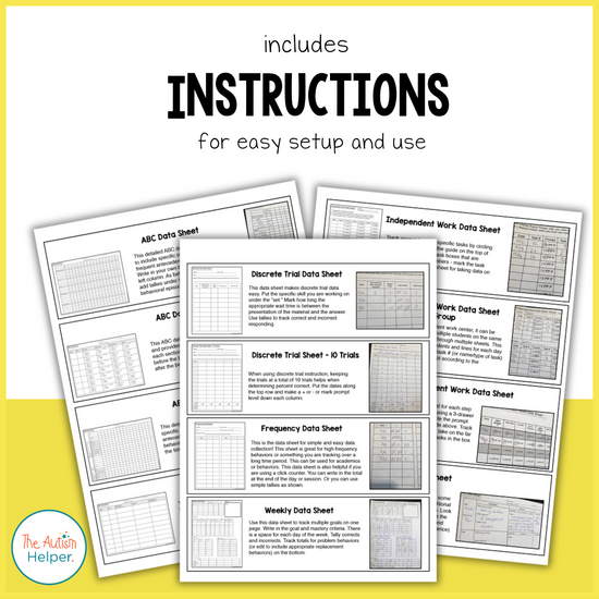 Editable Special Education Data Sheets – The Autism Helper