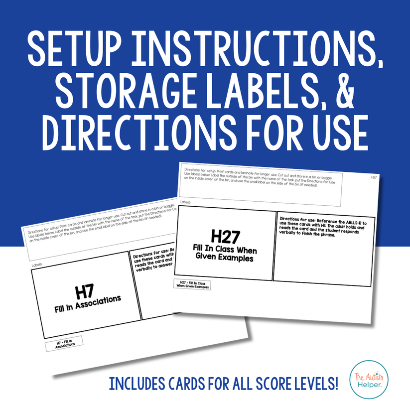 Intraverbals Task Card BUNDLE [ABLLS-R Aligned ALL H TASKS] – The ...