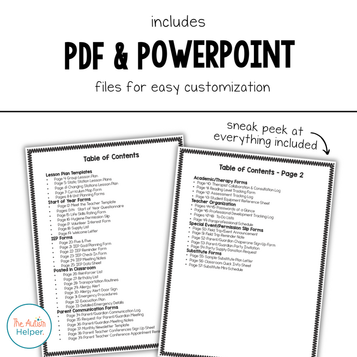 Special Education Must-Have Forms and Templates – The Autism Helper