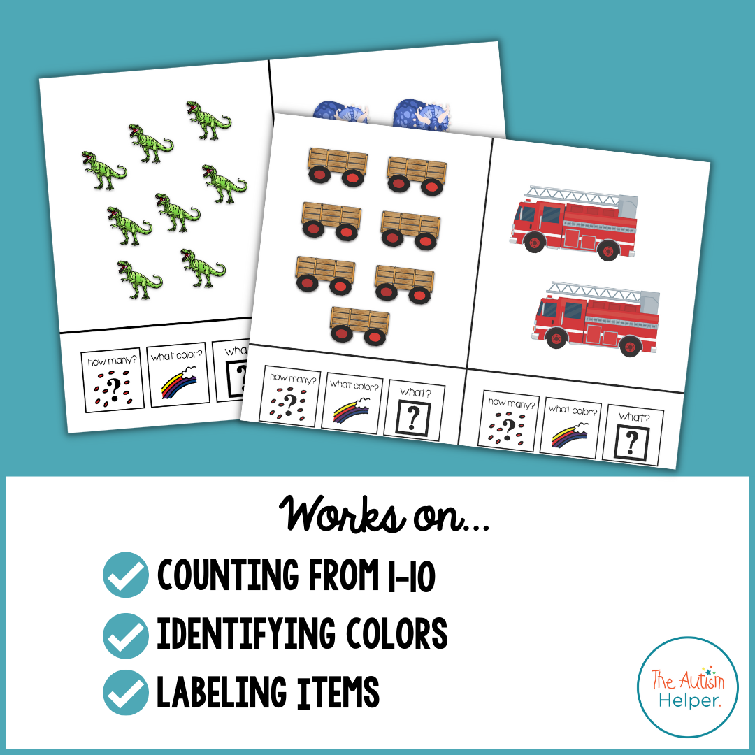 Count, Color, & Name Wh-Question Adapted Book - Theme Bundle – The ...