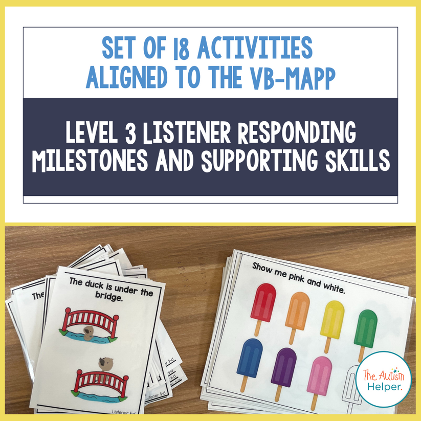 VB-MAPP Task Cards: Listener Responding Level 3 – The Autism Helper
