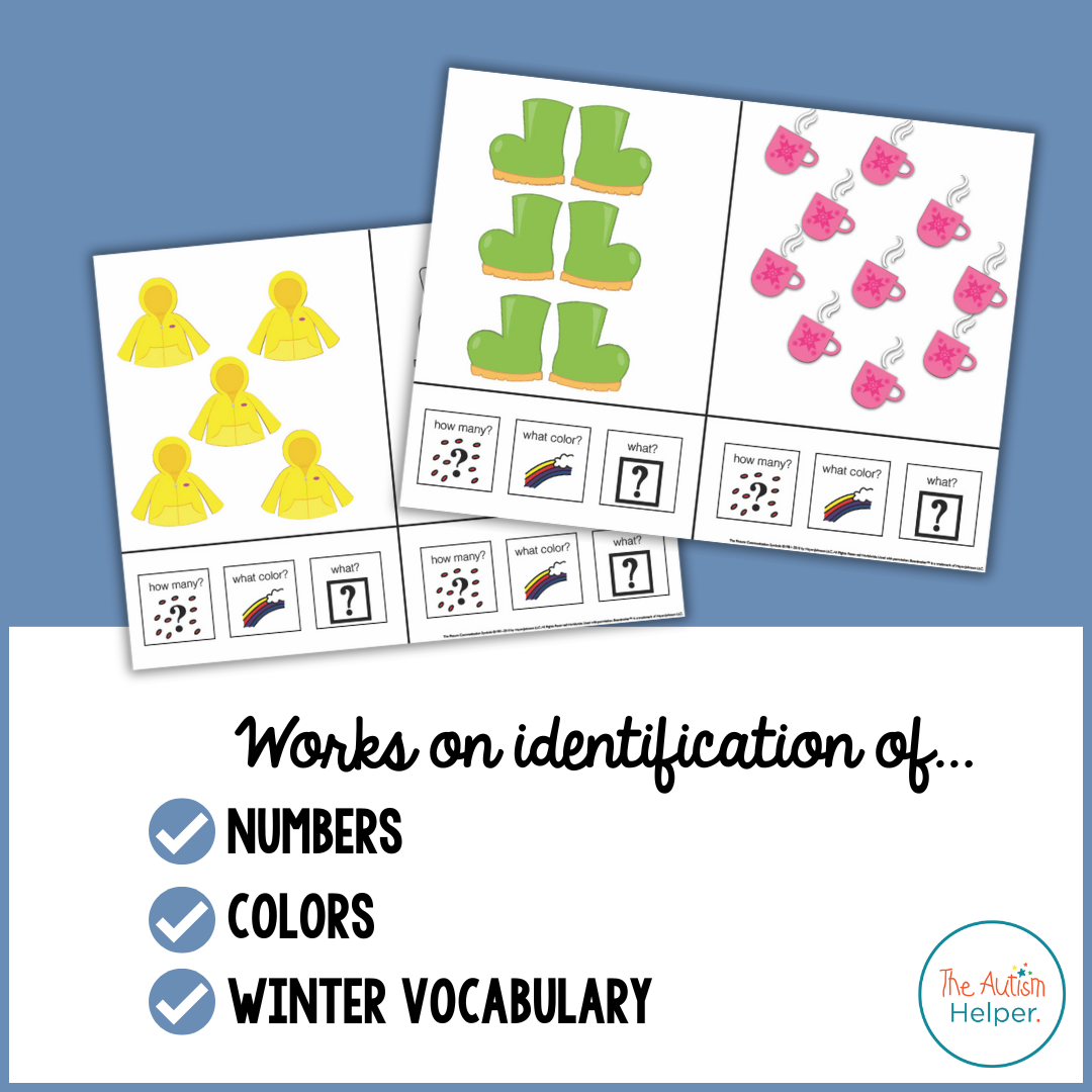 Count, Color, & Name Wh-Question Adapted Book - WINTER – The Autism Helper
