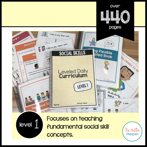 Social Skills Leveled Daily Curriculum {LEVEL 1} – The Autism Helper