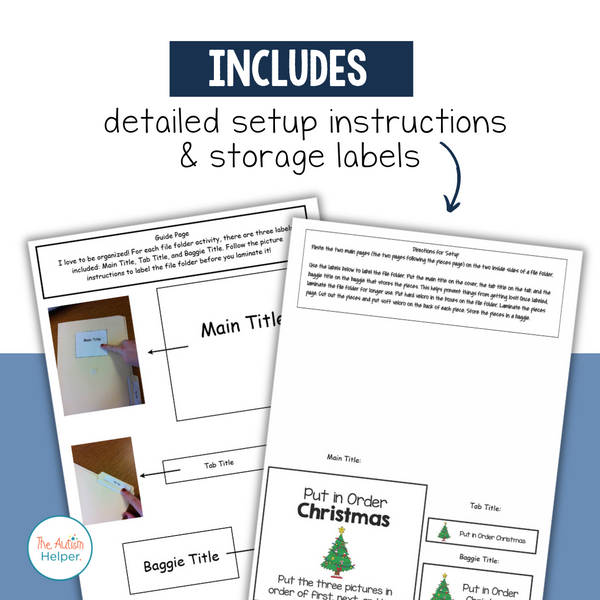 Winter Sequencing File Folder Activities – The Autism Helper