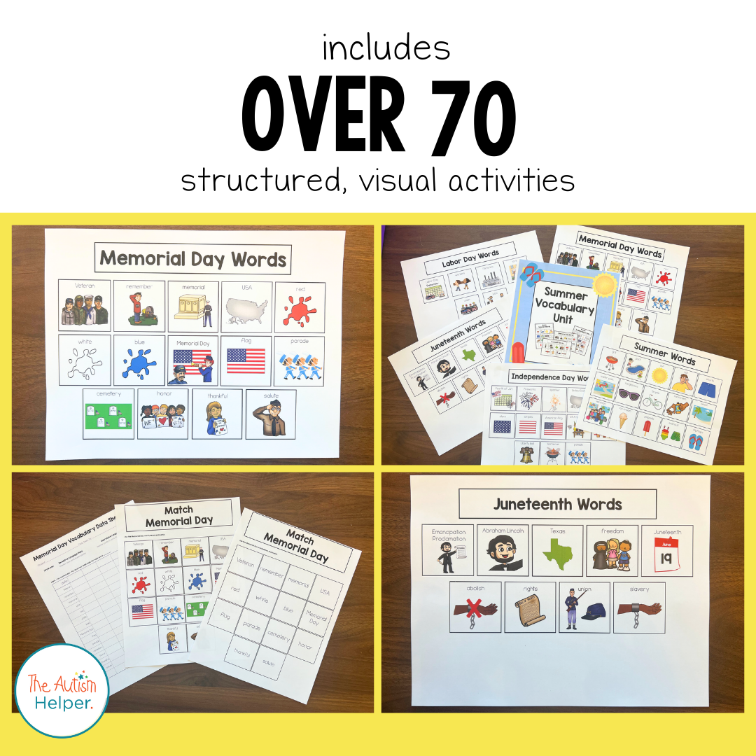 Summer Vocabulary Unit – The Autism Helper