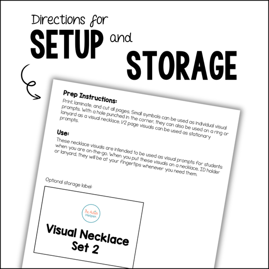Visuals for Necklace or Lanyard Set 2 – The Autism Helper