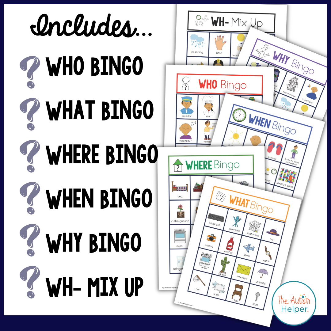 Wh- Question Bingo – The Autism Helper