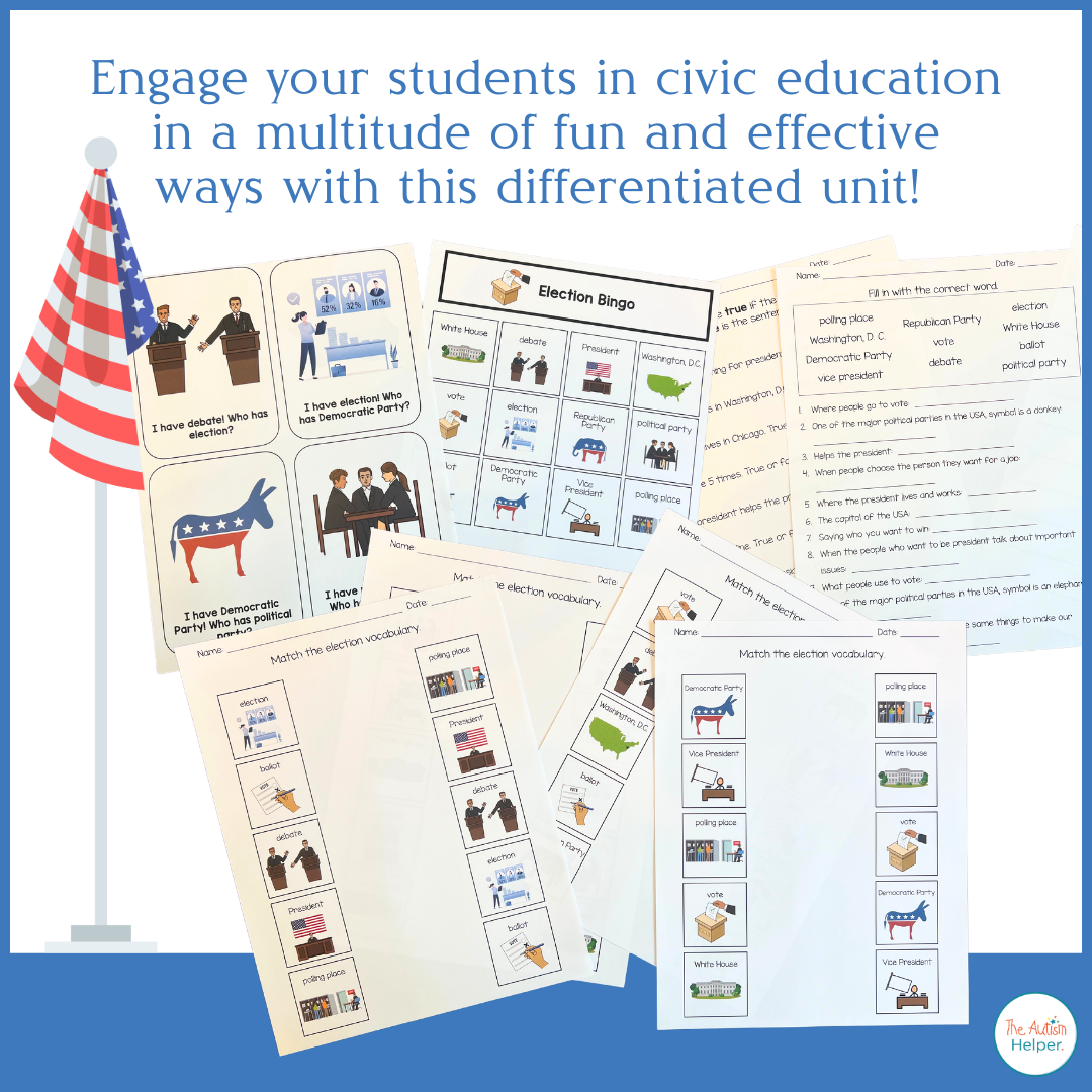 United States Election Unit {Includes 2024 Election} – The Autism Helper