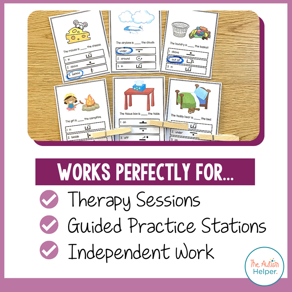 Preposition Task Cards – The Autism Helper