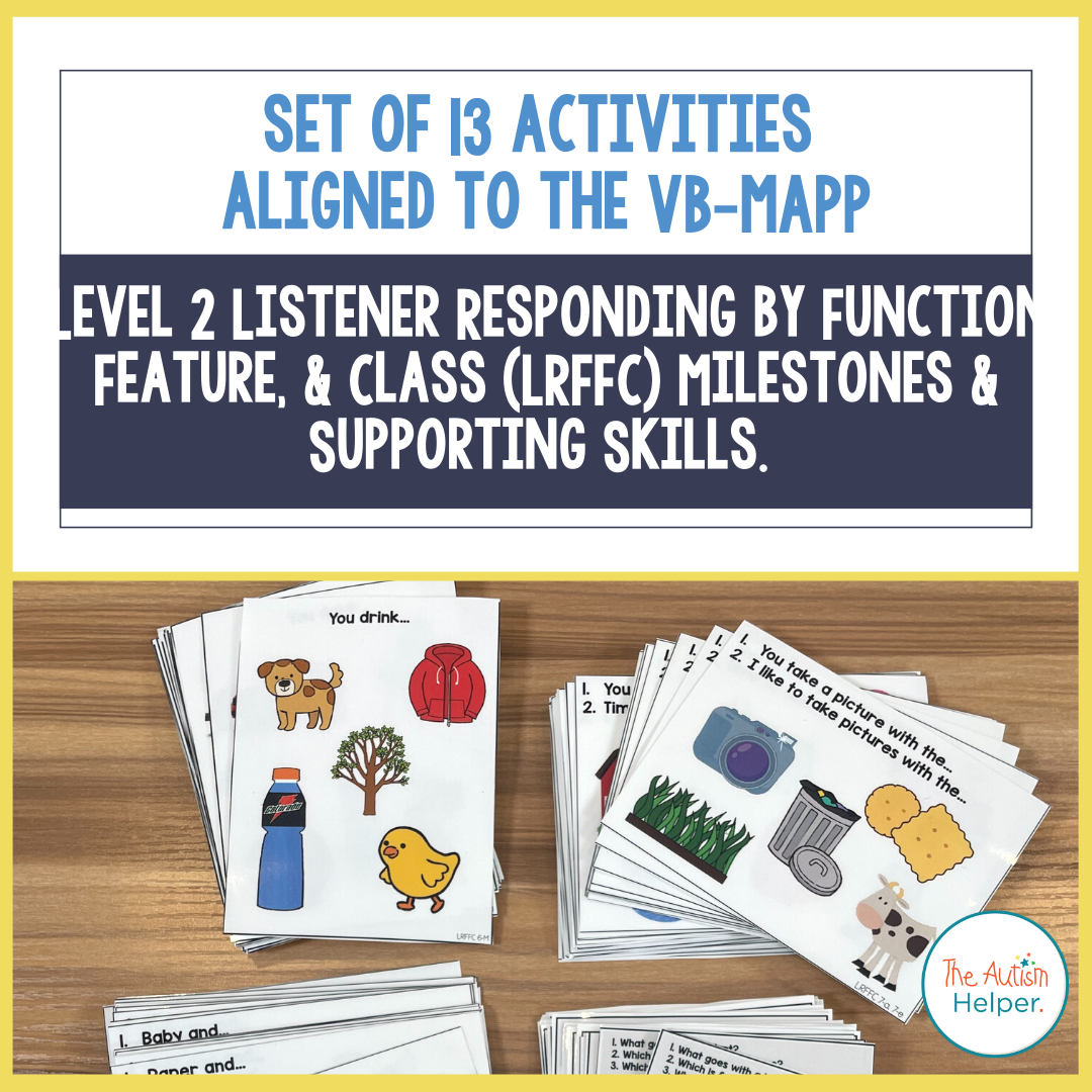 VB-MAPP Task Cards: Function, Feature, and Class Level 2 – The Autism ...