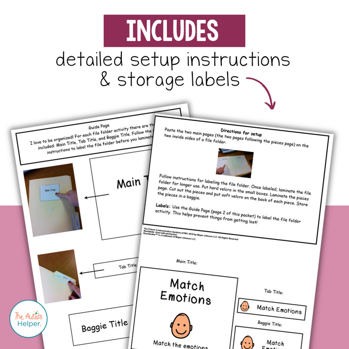 Emotions File Folder Activities – The Autism Helper
