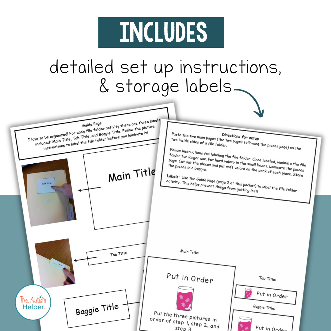 Cooking Sequencing File Folder Activities – The Autism Helper