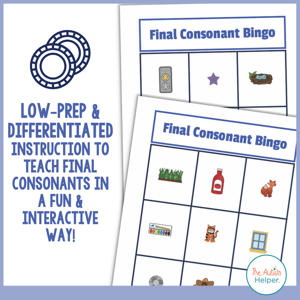 Final Consonant Bingo – The Autism Helper