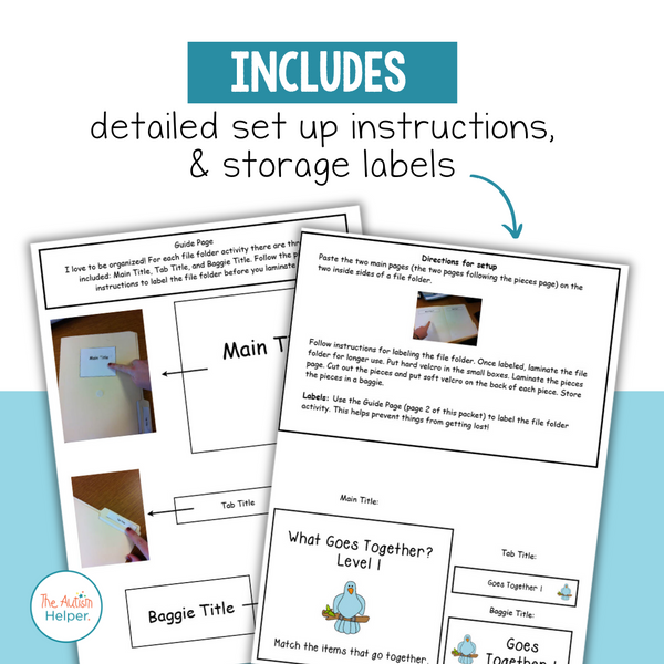Association, Feature, & Function File Folder Activities – The Autism Helper