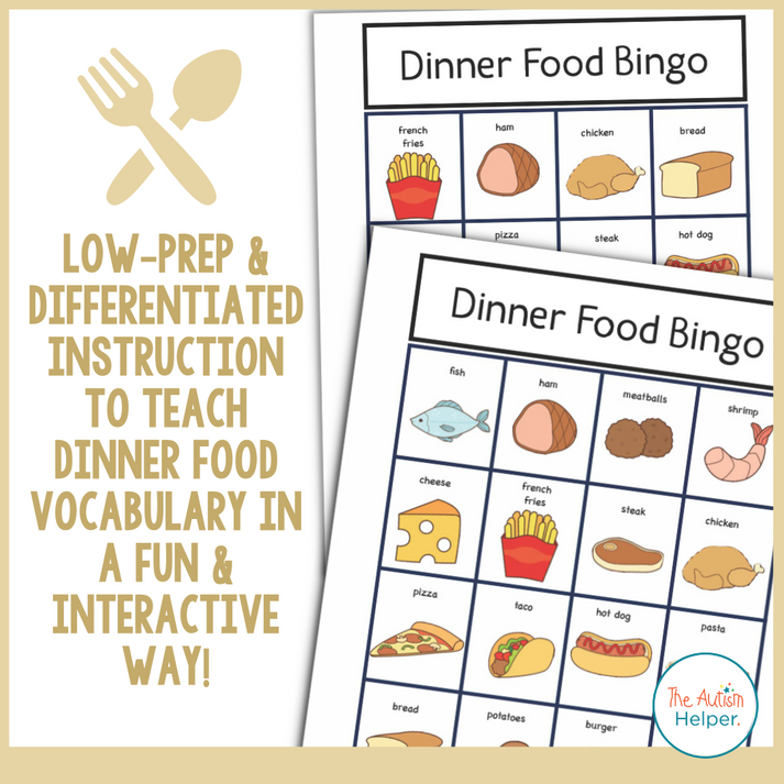 Dinner Food Bingo – The Autism Helper