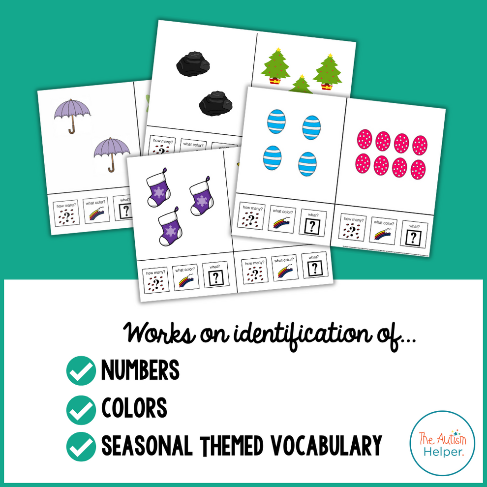 Count, Color, & Name Wh-Question Adapted Book Series - SEASONAL BUNDLE ...