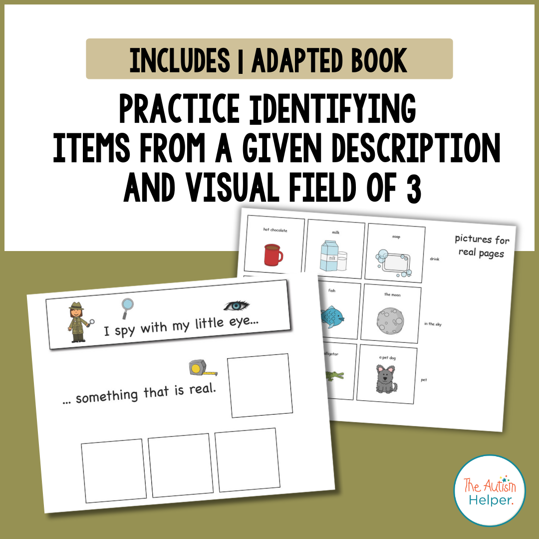 I Spy - Real & Make Believe Adapted Book – The Autism Helper